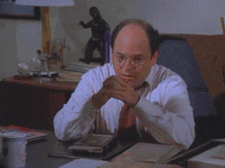 George Costanza Annoyed Hands Up Surrender GIF | GIFDB.com