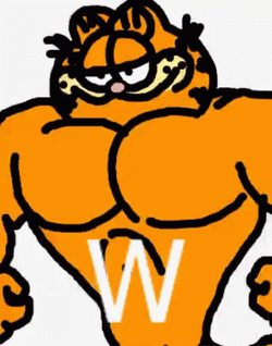 Gigachad Garfield Flexing Muscles GIF | GIFDB.com