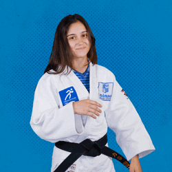 Girl Is Shy To Do Judo Chop GIF | GIFDB.com