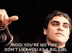 Gladiator Thumbs Down Joaquin Phoenix No Fun GIF | GIFDB.com