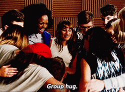 Glee Emotional Group Hug GIF | GIFDB.com