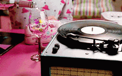 Glee Rachel Berry Drinking With Broken Record GIF | GIFDB.com