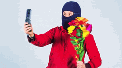 Glitching Dan Deacon Selfie Ski Mask GIF | GIFDB.com