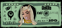 Glorilla Face Printed On Money GIF | GIFDB.com
