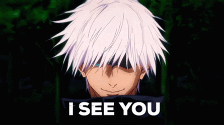 Gojo I See You Looks Directly GIF | GIFDB.com