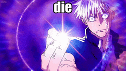 Gojo Satoru Hollow Purple Finger Snap Die GIF | GIFDB.com