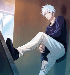 Gojo Satoru Leaning Against The Wall GIF | GIFDB.com