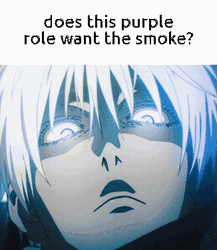 Gojo Satoru Purple Smoke Meme GIF | GIFDB.com