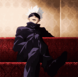 Gojo Satoru Sitting On Couch GIF | GIFDB.com
