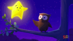 Gold Star Twinkle Owl Cartoon GIF | GIFDB.com