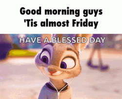 Good Morning Happy Thursday Judy Hopps Bunny Cartoon GIF | GIFDB.com