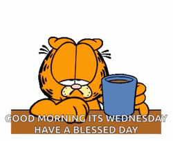 Good Morning Happy Wednesday Garfield Coffee GIF | GIFDB.com