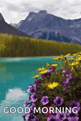 Good Morning River And Mountains GIF | GIFDB.com