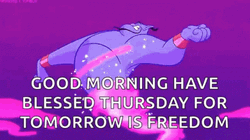 Good Morning Thursday Freedom Day Aladdin Genie GIF | GIFDB.com