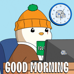 Good Morning Work By Penguin Drinking Coffee GIF | GIFDB.com
