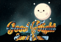 Good Night Friends Winking Moon Fun Art GIF | GIFDB.com