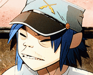Gorillaz Covering Forehead From Sunlight GIF | GIFDB.com