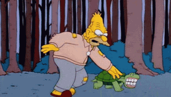 Grampa Simpson British Teeth Chase GIF | GIFDB.com