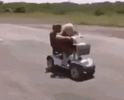 Grandma Electric Stroller Fast GIF | GIFDB.com