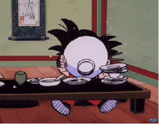 Greedy Goku Eating All Dishes Prepared GIF | GIFDB.com