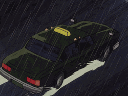 Green Anime Car In Rain GIF | GIFDB.com