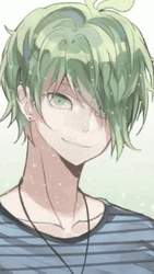 Green Anime Rantaro Amami GIF | GIFDB.com