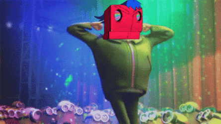 Gru Dancing With Red Square Cartoon Head GIF | GIFDB.com