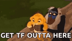 Gtfo Rafiki Throws Simba GIF | GIFDB.com
