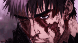 Guts Berserk Injured Face GIF | GIFDB.com
