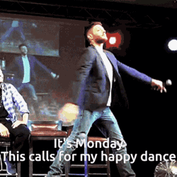 Guy At The Stage It's Monday Excited Dance GIF | GIFDB.com