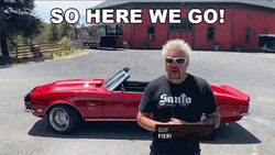 Guy Fieri And His Red Sports Car GIF | GIFDB.com