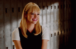 Gwen Stacy Emma Stone Coy Smile GIF | GIFDB.com