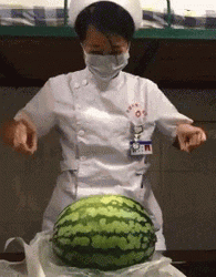 Hand Chop The Watermelon GIF | GIFDB.com
