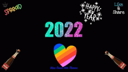 Happy 2022 Multicolor Neon Effect Text GIF | GIFDB.com