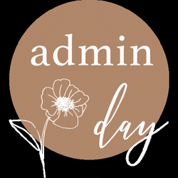 Happy Admin Day Minimalist Text With Flower GIF | GIFDB.com