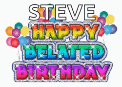 Happy Belated Birthday Steve Text Art GIF | GIFDB.com