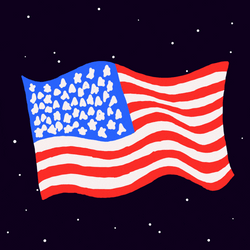 Happy Birthday America Waving Flag Starry Night GIF | GIFDB.com