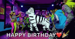 Happy Birthday Dancing Zebra GIF | GIFDB.com