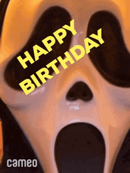Happy Birthday Halloween Scream Movie Mask Glitch GIF | GIFDB.com