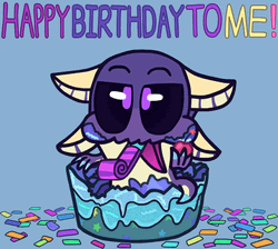 Happy Birthday To Me Purple Alien GIF | GIFDB.com