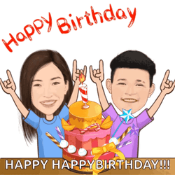 Happy Birthday Twins Boy And Girl Love Sign GIF | GIFDB.com