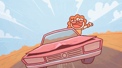 Happy Cartoon Road Trip GIF | GIFDB.com