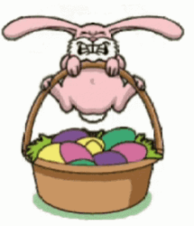 Happy Easter Funny Bunny Laying Eggs GIF | GIFDB.com