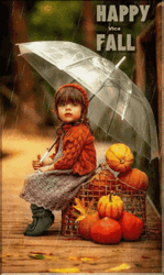 Happy Fall Cute Sitting Kid GIF | GIFDB.com