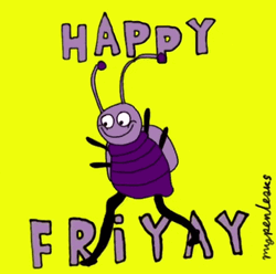 Happy Friyay Cartoon Dancing Bug Greeting GIF | GIFDB.com