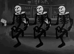 Happy Halloween Funny Spirits Departing From Skeletons GIF | GIFDB.com