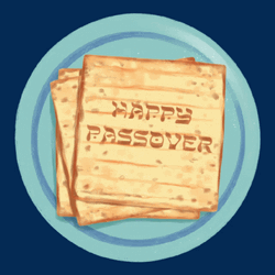 Happy Passover Matzah Flatbread Plate Animation GIF | GIFDB.com