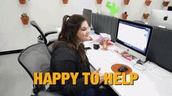 Happy To Help Office Girl GIF | GIFDB.com