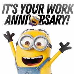Happy Work Anniversary Cute Minion GIF | GIFDB.com