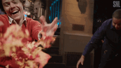 Harry Playfully Scatter Falling Leaves GIF | GIFDB.com